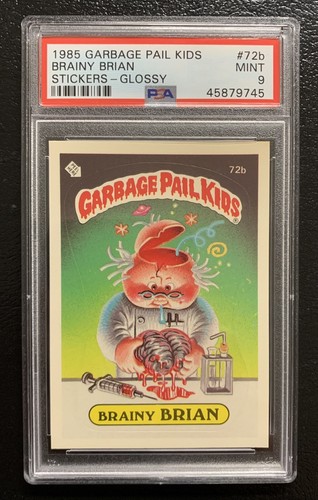 1985 Garbage Pail Kids OS2 Brainy Brian 72b PSA 9 MINT-RARE GLOSSY CARD ...