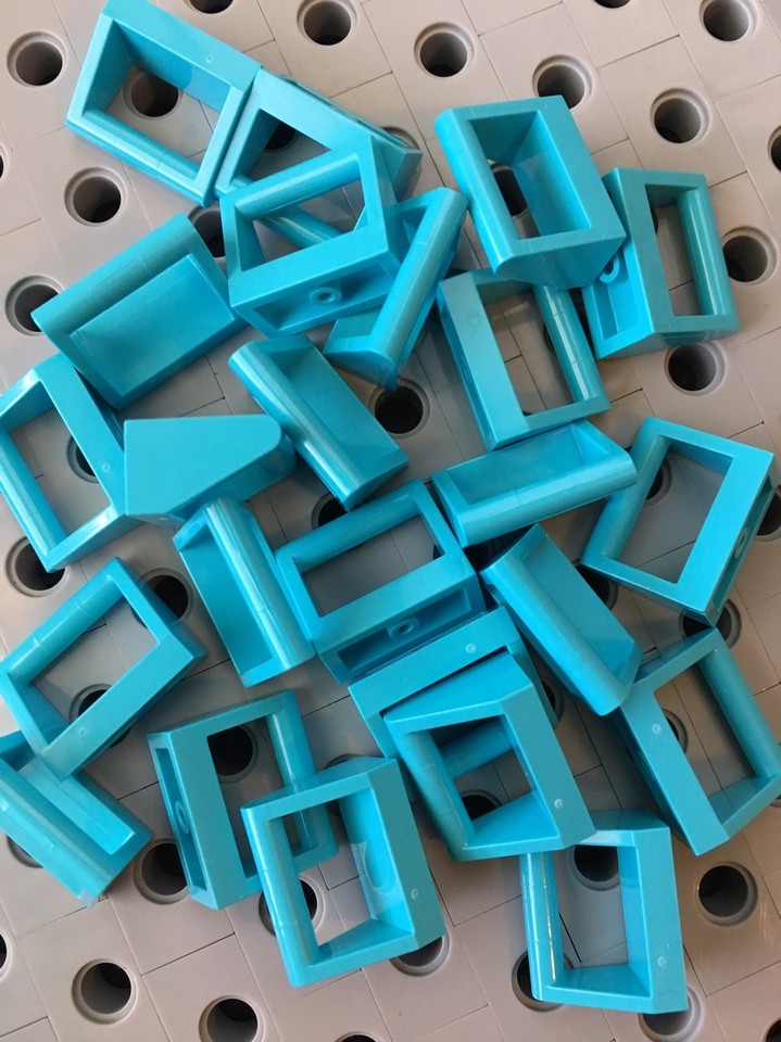 LEGO Medium Azure Blue 1x2 Clamp Handle Angle (2432) New Lot Of 24 | eBay