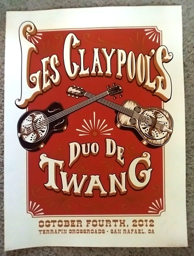 Les Claypool's Duo De Twang Primus poster San Rafael 2012 signed by ...