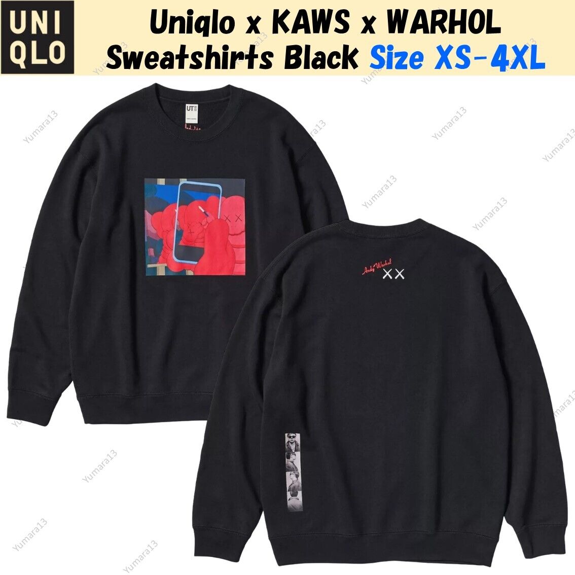 Uniqlo x KAWS x WARHOL Sweatshirts Black Size XS-4XL | eBay Uniqlo x KAWS x WARHOL Sweatshirts Black Size XS-4XL | eBay