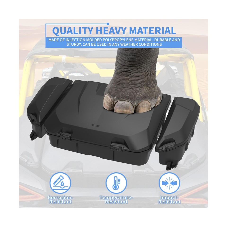 96L Large Capacity Rear Cargo Box & 13.5L Bed Side Removable Storage ...