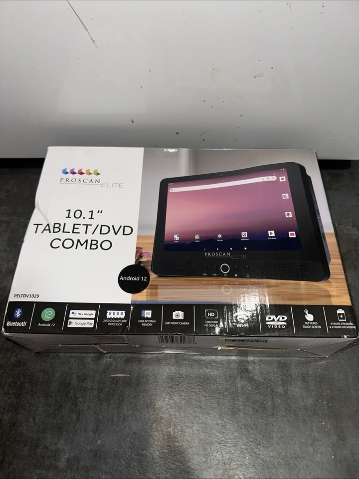 Proscan Elite 10.1" Tablet/Portable DVD Combo, 2GB/32GB Android 12 New ...