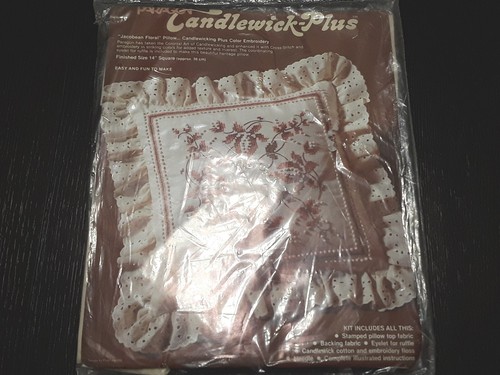 Paragon 1982 Candlewick-Plus Jacobean Floral Design Pillow Kit/#0109 ...