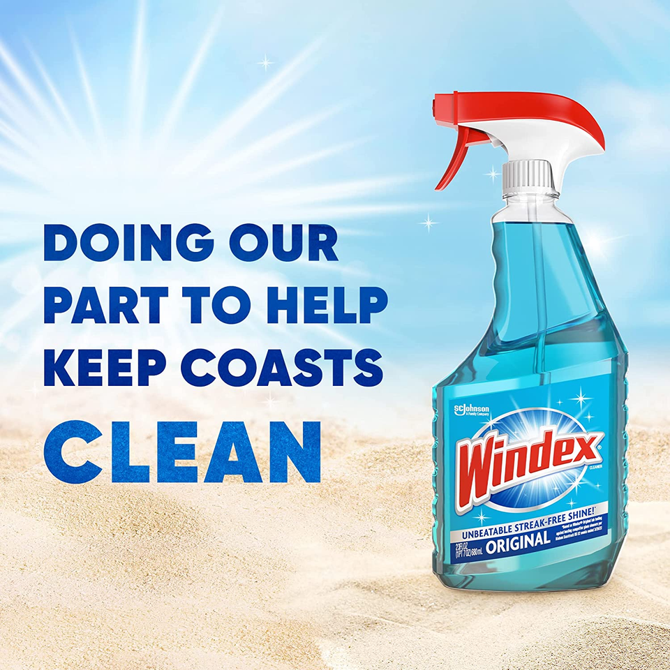 Windex Glass Cleaner Spray Refill, Original Blue Window Cleaner Works ...