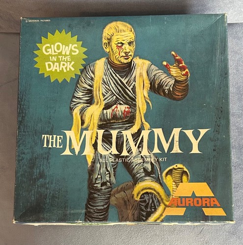 AURORA MUMMY MODEL KIT BOX AND INSTRUCTIONS ONLY C. 1972 UK GLOW KIT ...