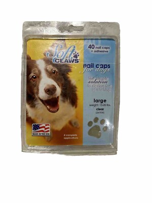 Soft Claws Canine Nail Caps - 40 Nail Caps and Adhesive for Dogs Size ...