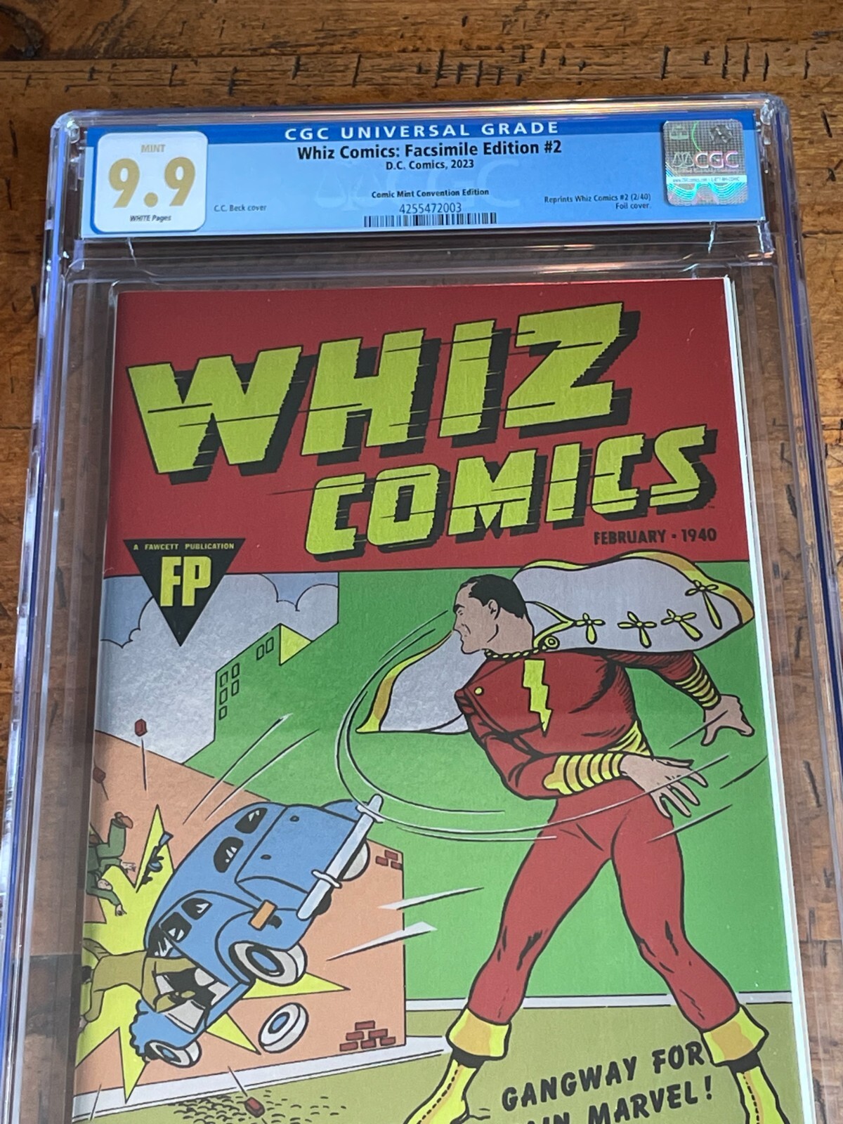 WHIZ COMICS #2 CGC 9.9 FACSIMILE "FOIL" MEGACON EXCL VARIANT 1st SHAZAM ...