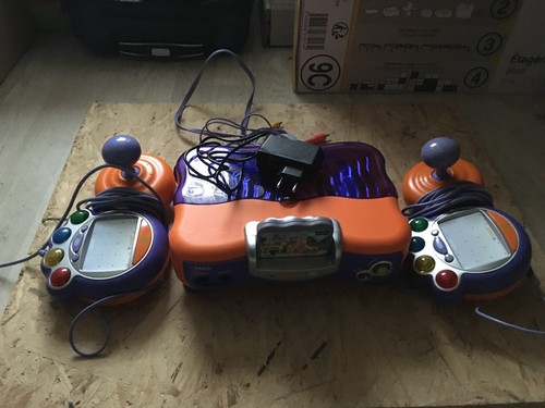 console vsmile vtech orange, 2 manettes avec jeux oui oui vf testé | eBay