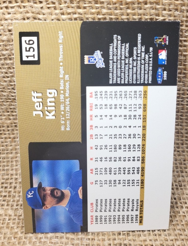 1999 Fleer Sports Illustrated Jeff King Baseball Card #156 Royals A9 | eBay