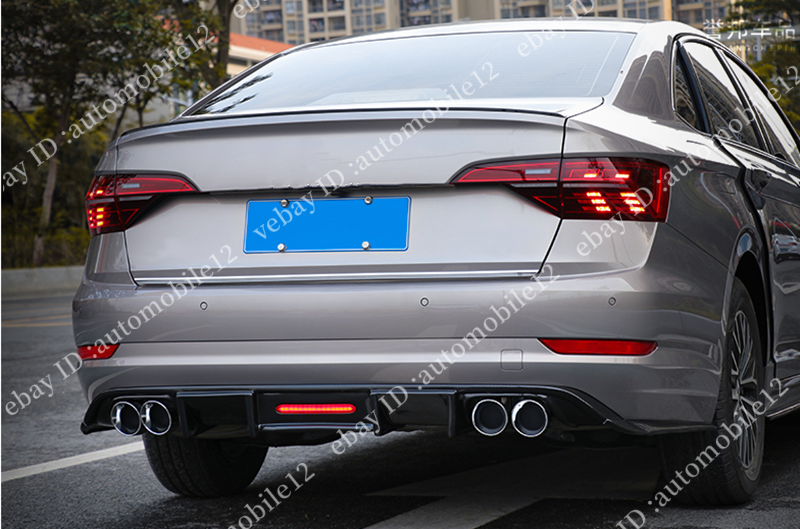 Fits VW Jetta GLI 2019-2021 Carbon Fiber Style Rear Bumper Diffuser Lip ...