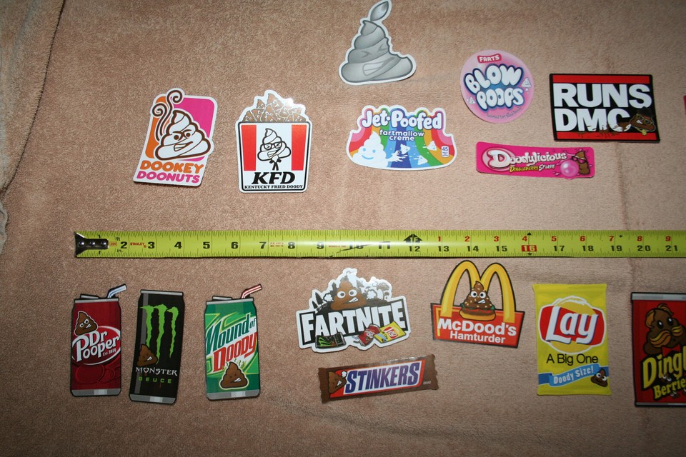Junk Food Doody Stickers Set Of 20 Series 1&4 -Poop Emoji -Novelty food ...
