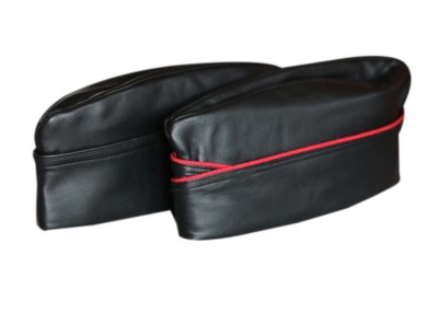 Genuine Leather Adult Army Soldier Side Envelope Cap Hat Bluf Black Red ...