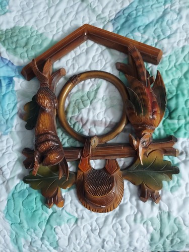 Vintage Cuckoo Clock hand Carved Black Forest Frame w/Bird Rabbit. | eBay