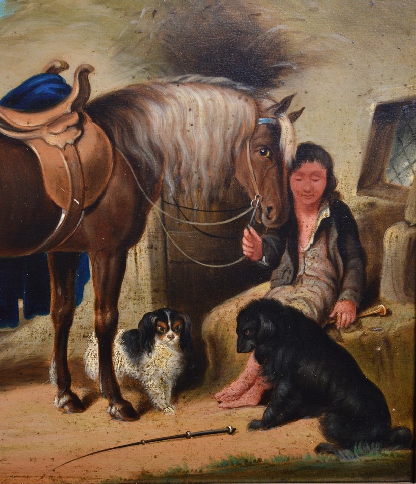 Animal scene We don't like it 18th century masterwork Oil painting ...