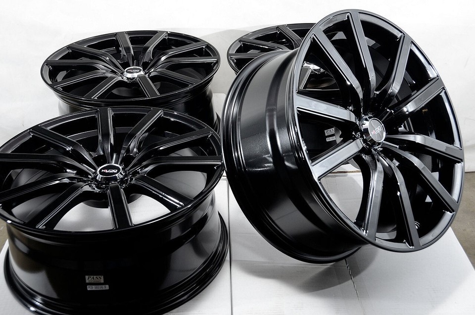 Kudo Racing Versa 18x8 5x114.3 Black Wheels Rims Lexus IS350 ES300 ...