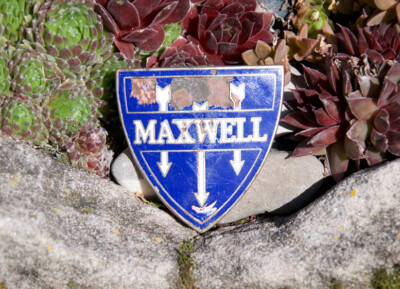 VINTAGE ENAMEL AUTOMOBILE RADIATOR CAR EMBLEM / BADGE # MAXWELL NEW ...