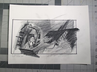vtg 1980s Aliens movie hand drawn storyboard original art Ingham ING1 ...