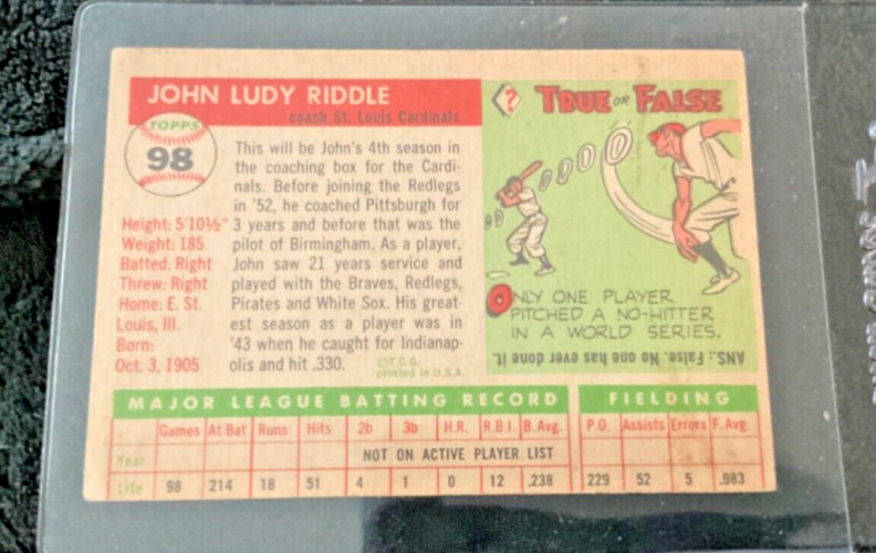 johnny riddle 1955 rc nice ex | eBay