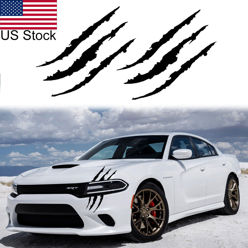 2pcs Black Claw Scratch Car Headlight Decor Vinyl Decal Sticker For ...