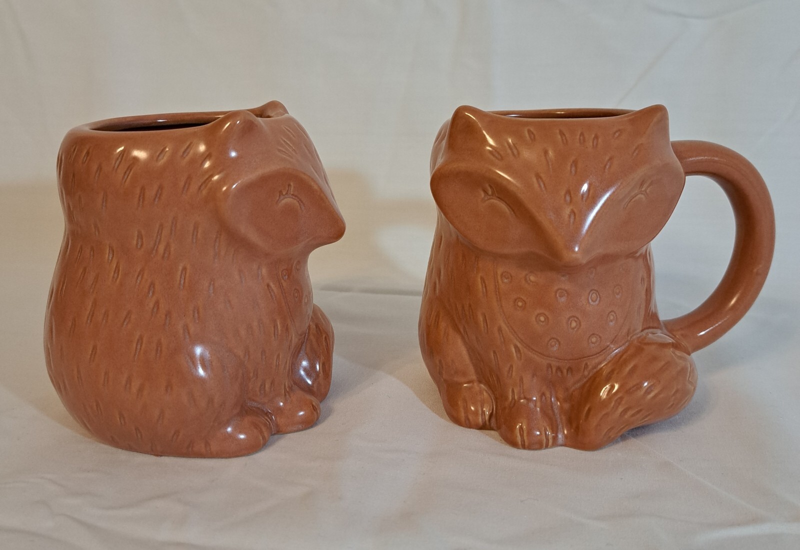 Set of 2 Threshold Fox Mug Stoneware Coffee Tea Cup Mug Red Clay Look ...