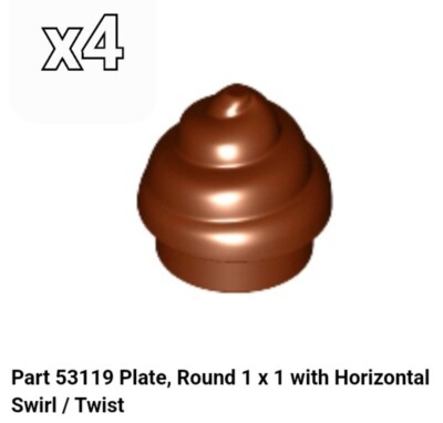 New LEGO Part x4 53119 REDDISH BROWN Plate, Round 1x1 w Horizontal ...