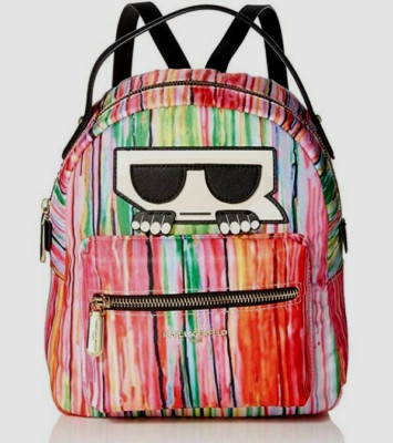 KARL LAGERFELD PARIS - AMOUR BACKPACKBAG PURSE RAINBOW STRIPES & KARL ...