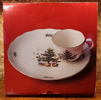 Nikko Christmastime Holiday boxed 4 snack sets, 4 cups, 4, 9.5 inch ...