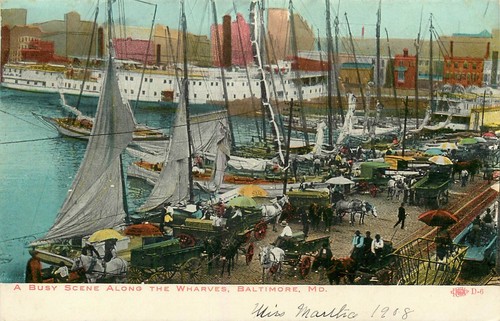 Postcard Maryland MD Baltimore Wharves 1908 Rooks Sharon Cancel | eBay