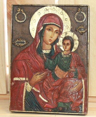 Hand made Orthodox icon Jesus Christ The Virgin | eBay