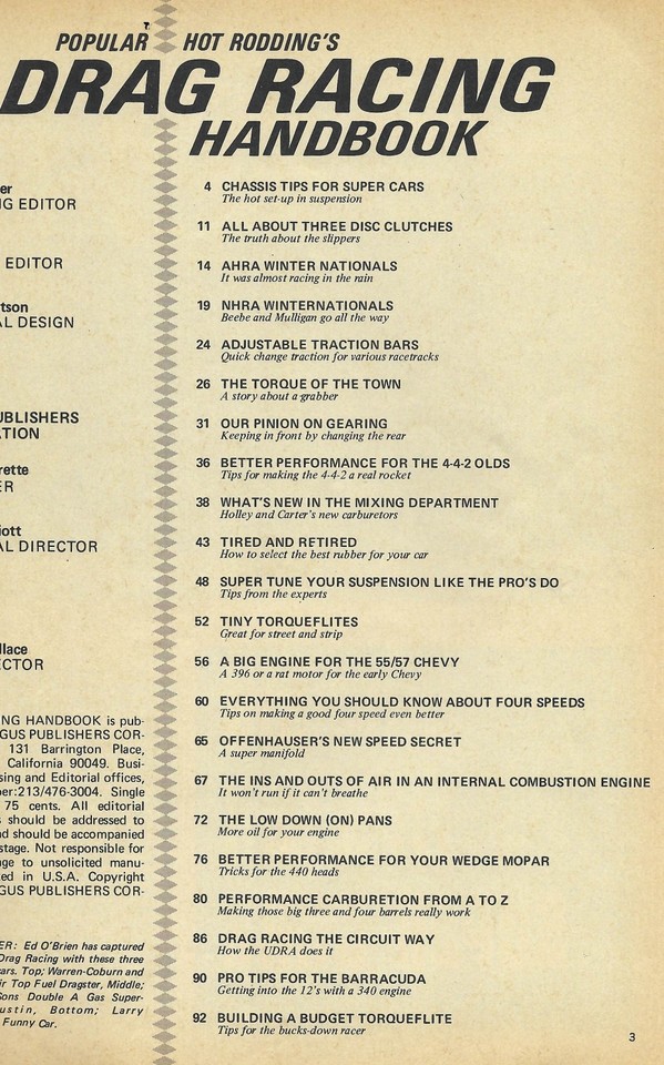 1969 Popular Hot Rodding's Drag Racing Handbook. See Contents. Rare! | eBay