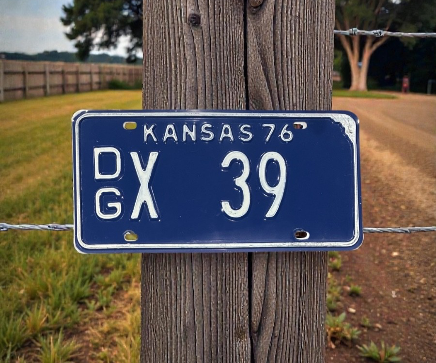 KANSAS 1976 AUTO PASSENGER LICENSE PLATE " DG X 39 " KS 76 ORIGINAL | eBay