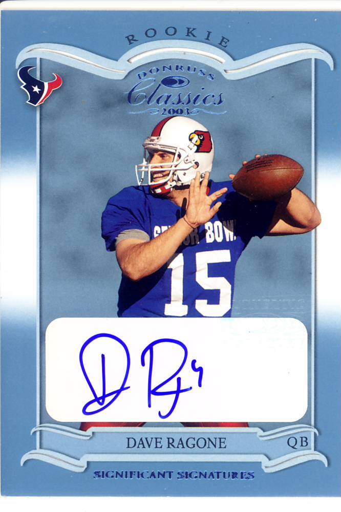 dave ragone rookie rc draft auto autograph louisville cardinals college ...