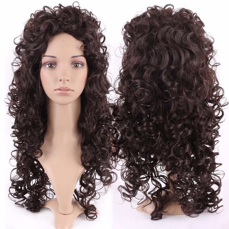 100% Real Thick Women Wigs Curly Wavy Layer Straight Cosplay Long Wig ...