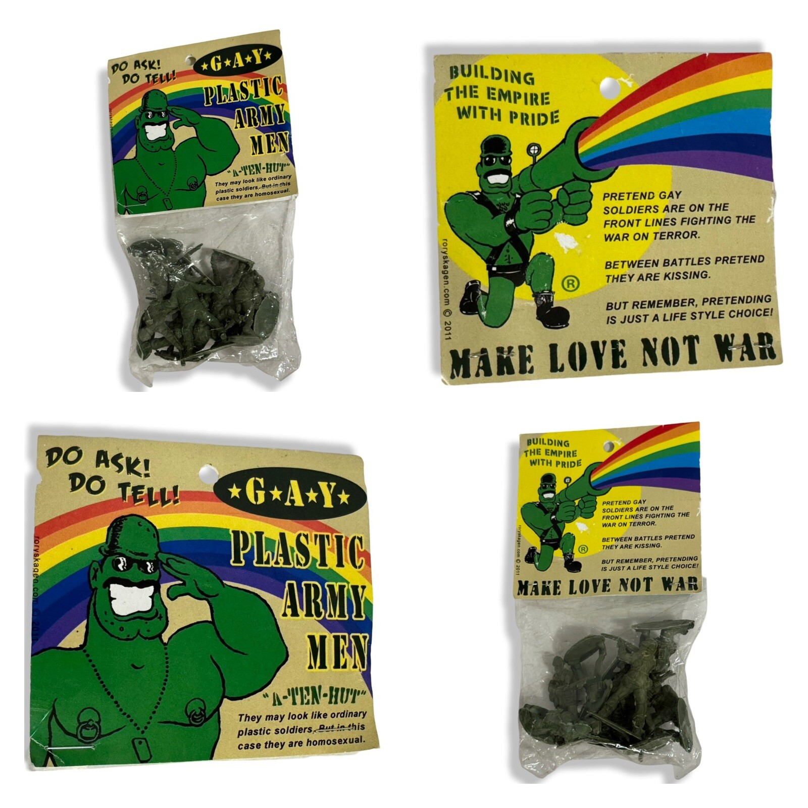 GAY Plastic Army Men Make Love Not War Funny Pride Toy Set Rory Skagen ...