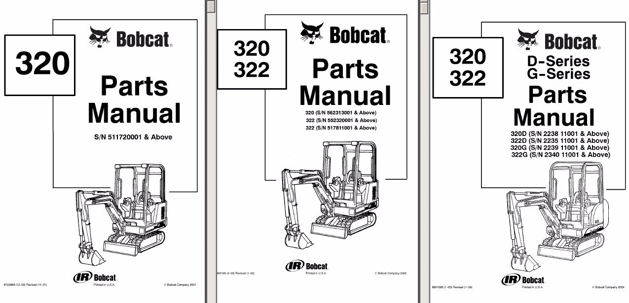 BOBCAT 320 - 320L Excavator ( X320-X320L ) Service ,Operator's & Parts ...