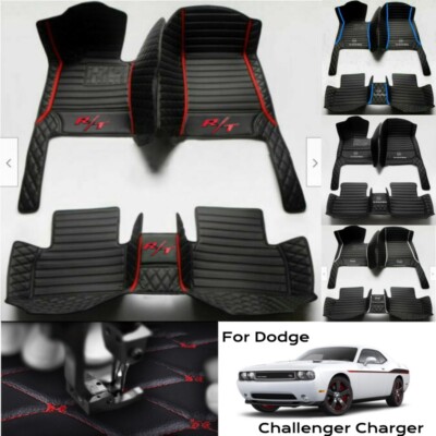 For Dodge Charger Challenger Car Floor Mats RT Carpets Leather ...