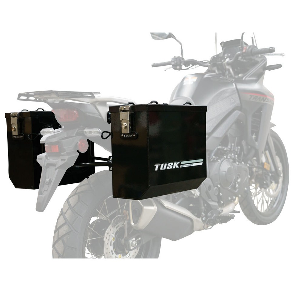 Tusk Panniers With Pannier Racks V2 Medium Black For HONDA TRANSALP ...
