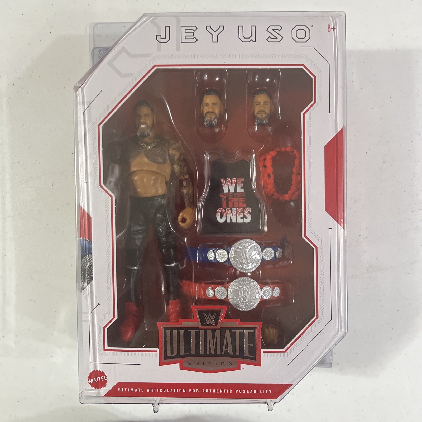 Mattel WWE Ultimate Edition JEY USO Bloodline Series Wrestling Figures ...