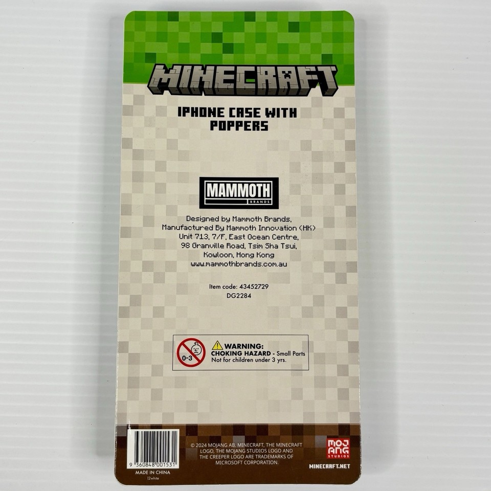Minecraft iPhone 12 Case With Poppers Genuine Officially Licensed Brand ...