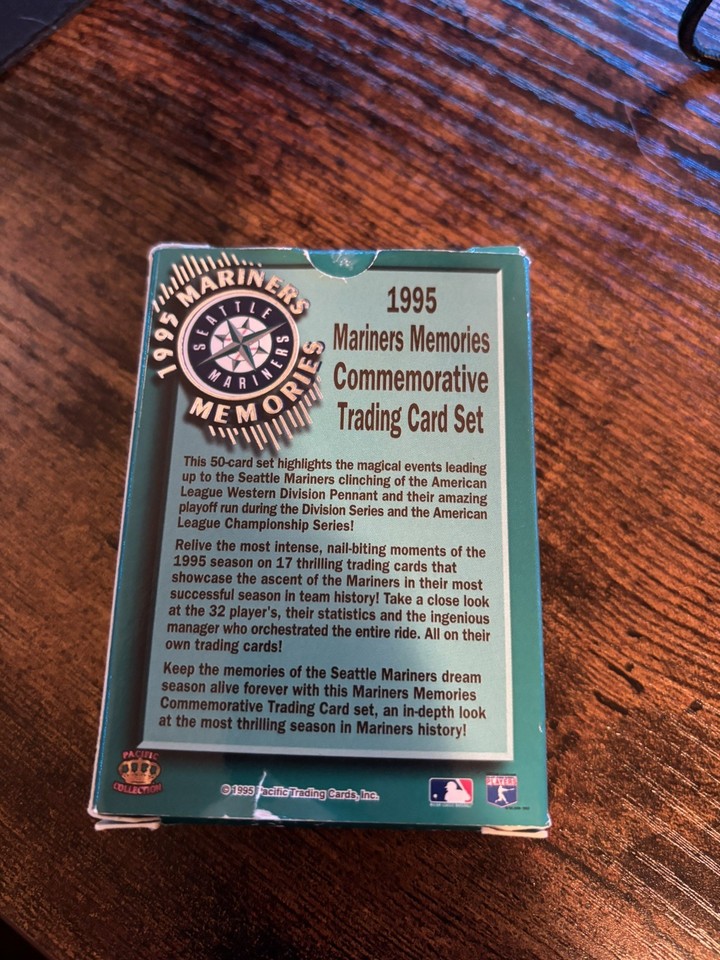 1995 Pacific Collection Seattle Mariners Commemorative Trading Card Set ...