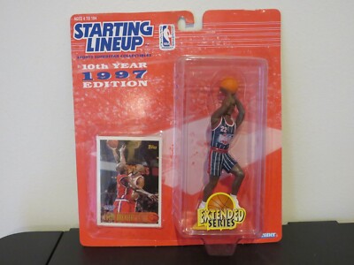 1997 KENNER STARTING LINEUP HOUSTON ROCKETS CLYDE DREXLER WITH CARD NR ...
