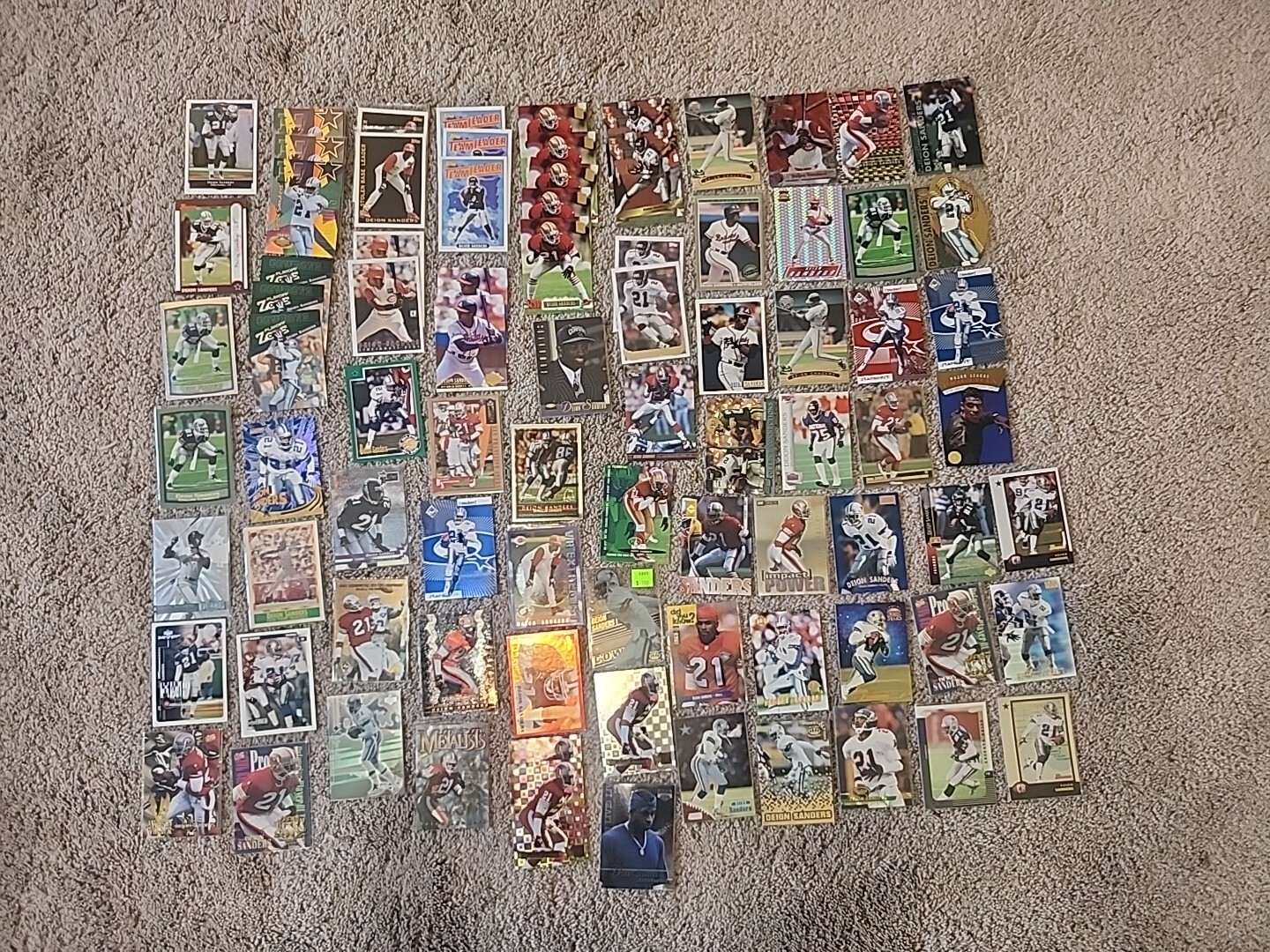 Lot of 79 DEION SANDERS Football Cards HOF Falcons Cowboys 49ers (RB ...