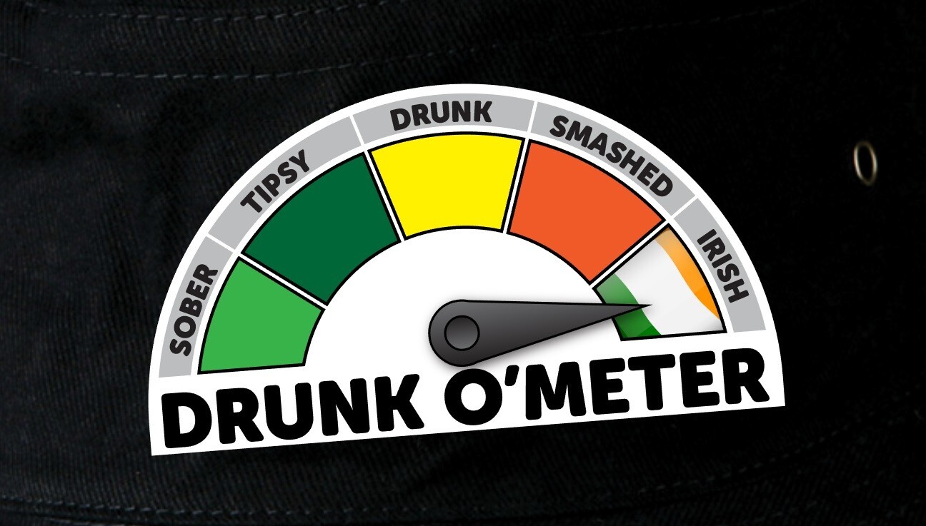 DRUNK O'METER IRISH IRELAND ST PATRICK FUNNY DRINKING Bucket Hat LARGE ...