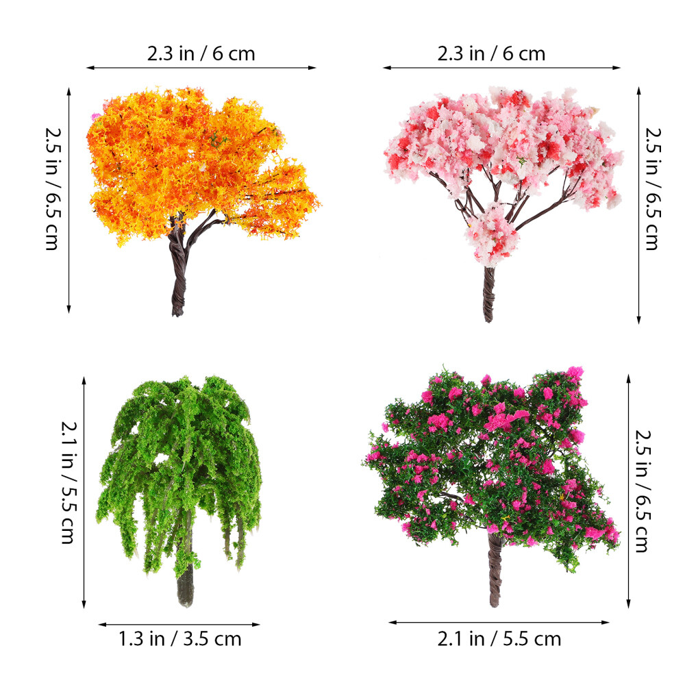 12 Pcs Plastic Tree Child Fake with Diverse Plants Miniature Trees for ...