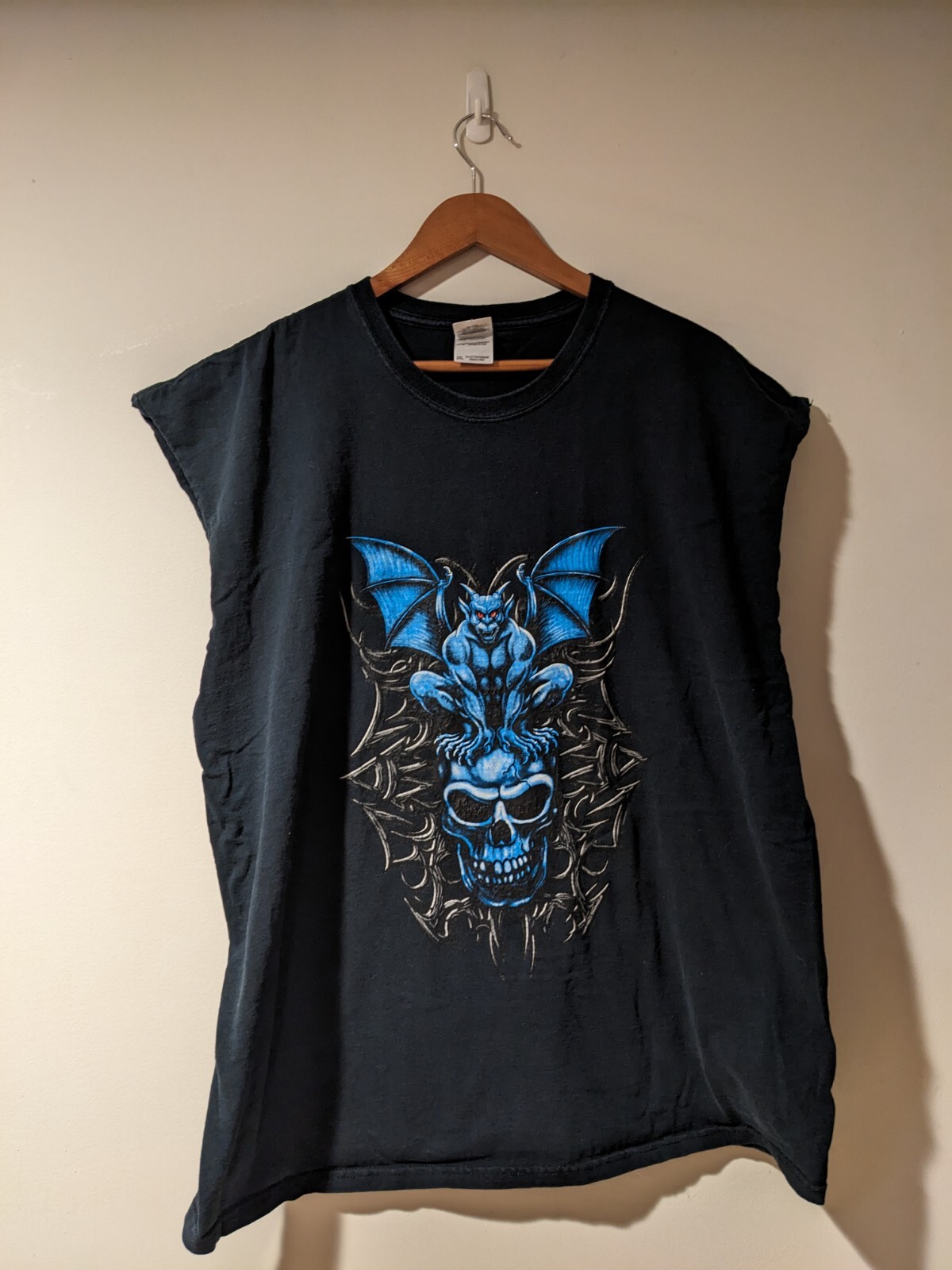 Vintage Y2K Liquid Blue Gargoyle Skull Skeleton Grim … - Gem