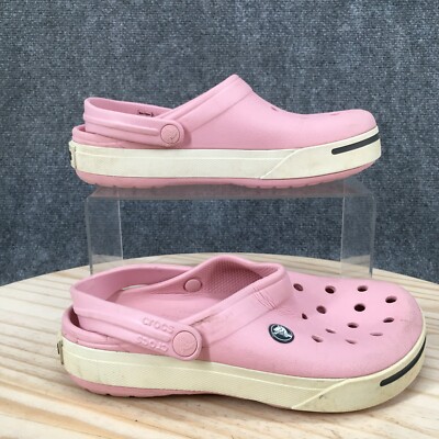 Crocs Shoes Womens 7 Mens 5 Crorcband II Clog Pink Perforated Closed ...