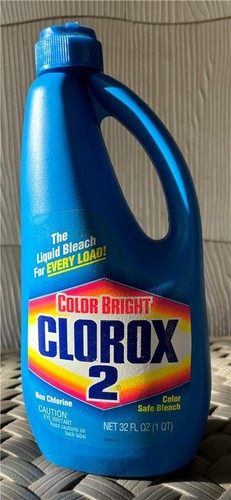Vtg Clorox 2 color bright color safe bleach 1992 32 oz 90% full plastic ...