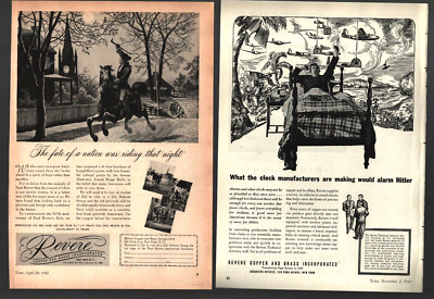 2-1942 REVERE COPPER & BRASS ADs - PAUL REVERE's RIDE & War ad | eBay