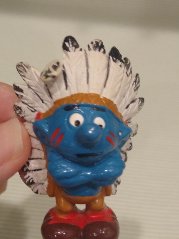 Smurf Figure Indian Chief Native American 1981 Vintage Smurfs Toy 80s ...