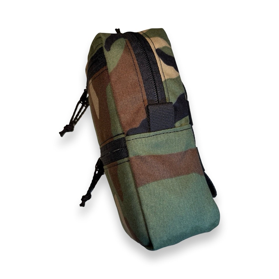 Large Tall Vertical General Purpose GP MOLLE Pouch 500D Woodland M81 ...